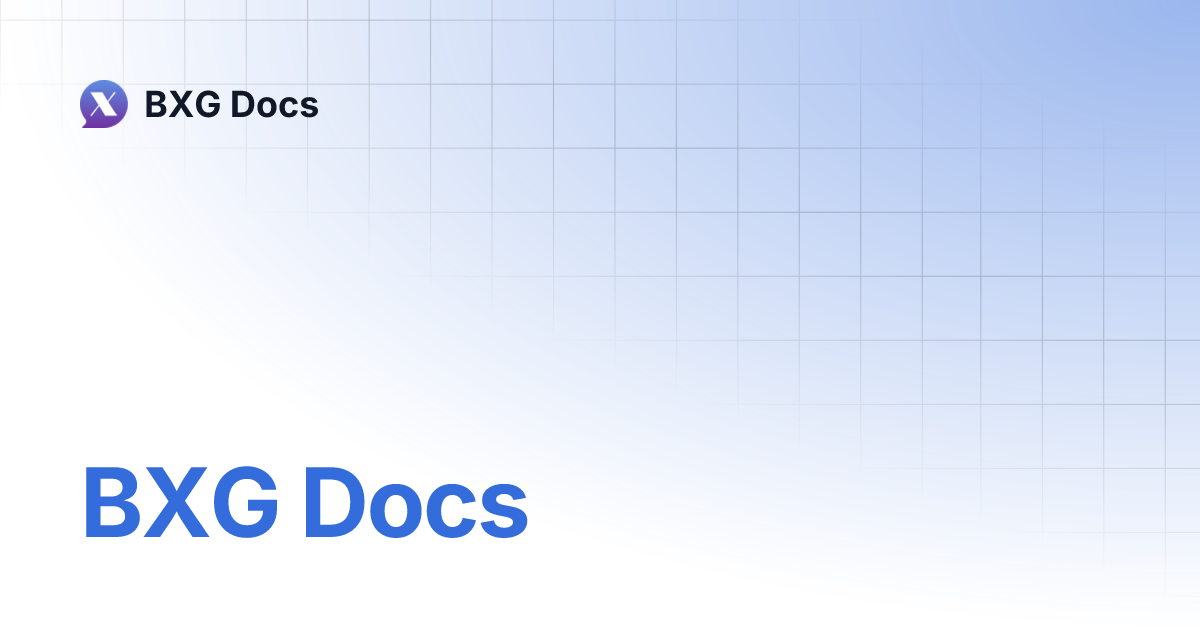 BXG Docs